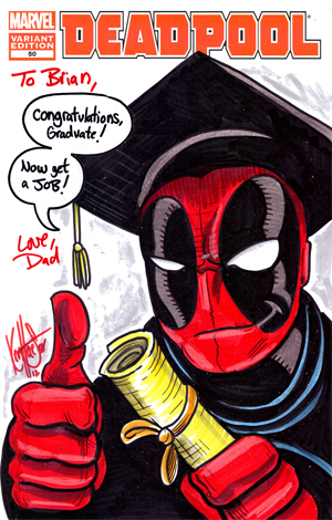 DYNAMIC FORCES® - DEADPOOL #50 - WITH PERSONALIZED GRADUATION SKETCH BY ...
